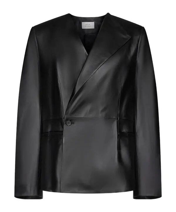 Loulou De Saison Asymmetrical Lapel Leather Jacket