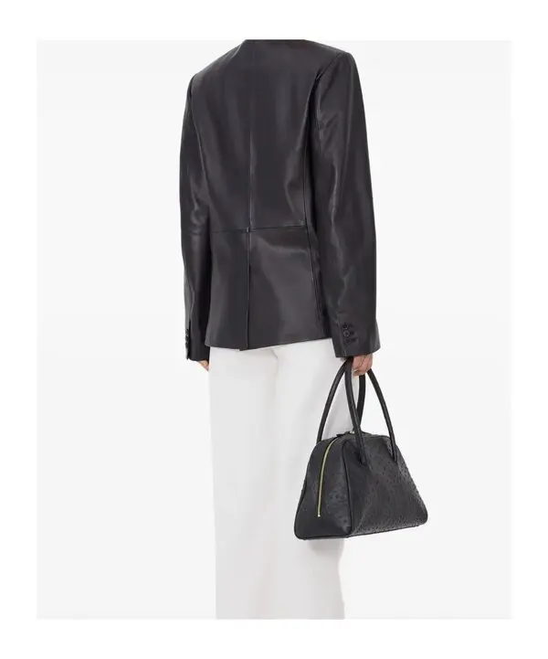 Loulou De Saison Asymmetrical Lapel Leather Jacket