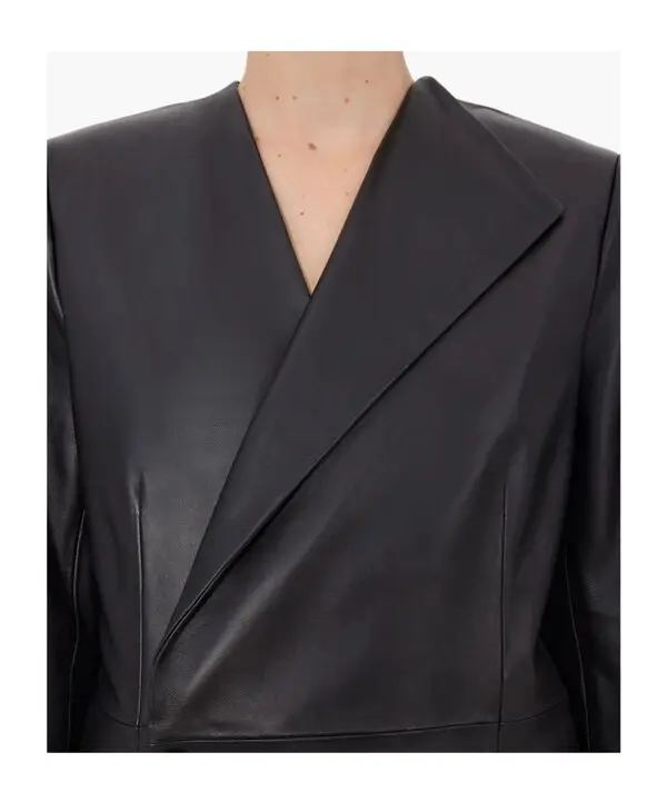 Loulou De Saison Asymmetrical Lapel Leather Jacket