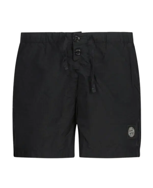 Stone Island Belted Shorts - Black