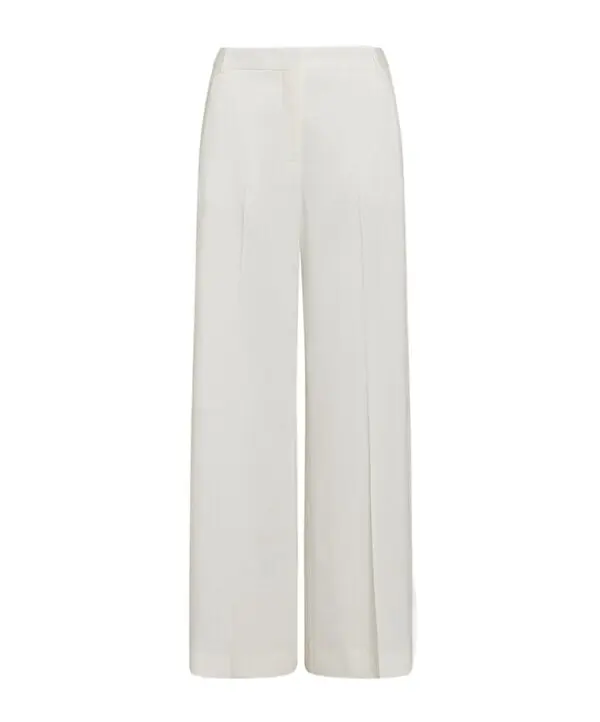 Marella Lurex Adorned Pinstripe Wide-leg Trousers