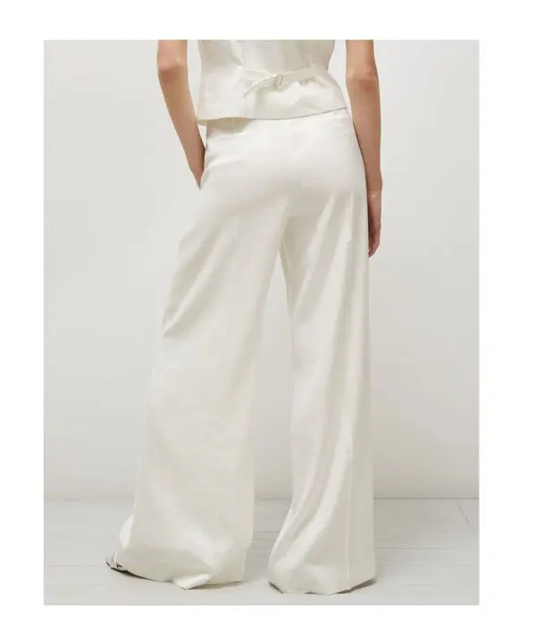 Marella Lurex Adorned Pinstripe Wide-leg Trousers