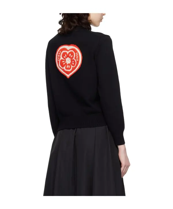 Kenzo Boke Heart' Cardigan In Cotton Wool