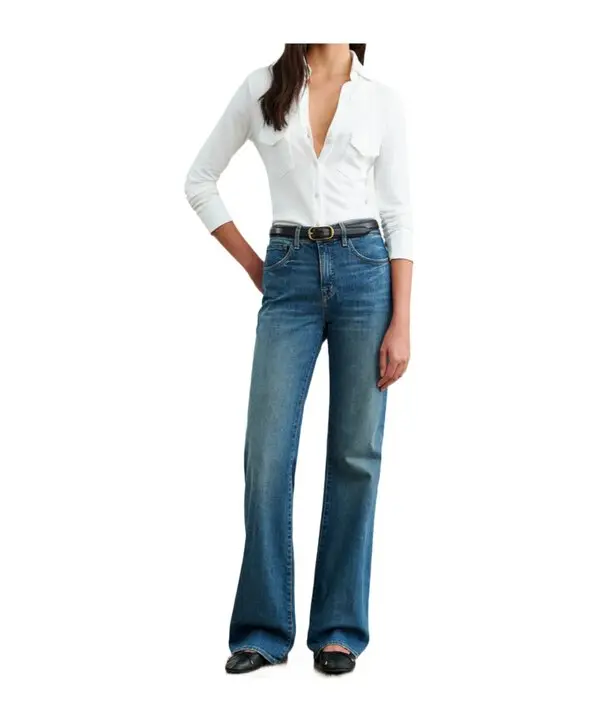 NILI LOTAN Faded Bootcut Jeans