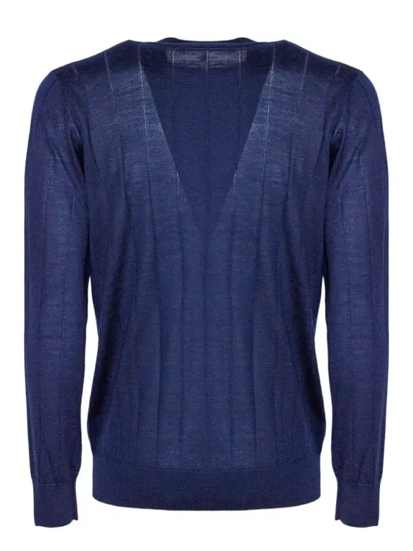 Eleventy Fine Ribbed Crew Neck Knitted Sweater