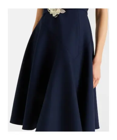Oscar De La Renta Belted Wool-blend Midi Dress