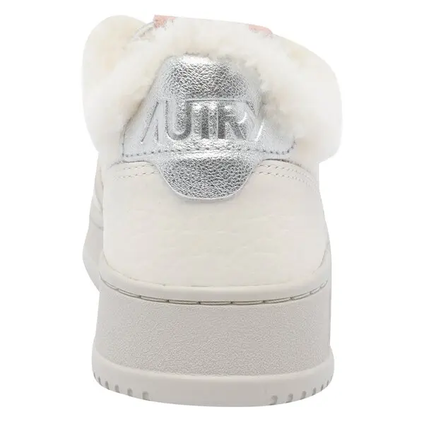 AUTRY Faux Fur Detail Sneakers - White