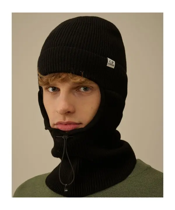 C.P. COMPANY Ribbed Logo Balaclava Hat