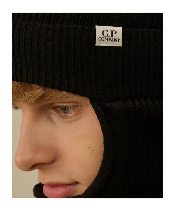 C.P. COMPANY Ribbed Logo Balaclava Hat