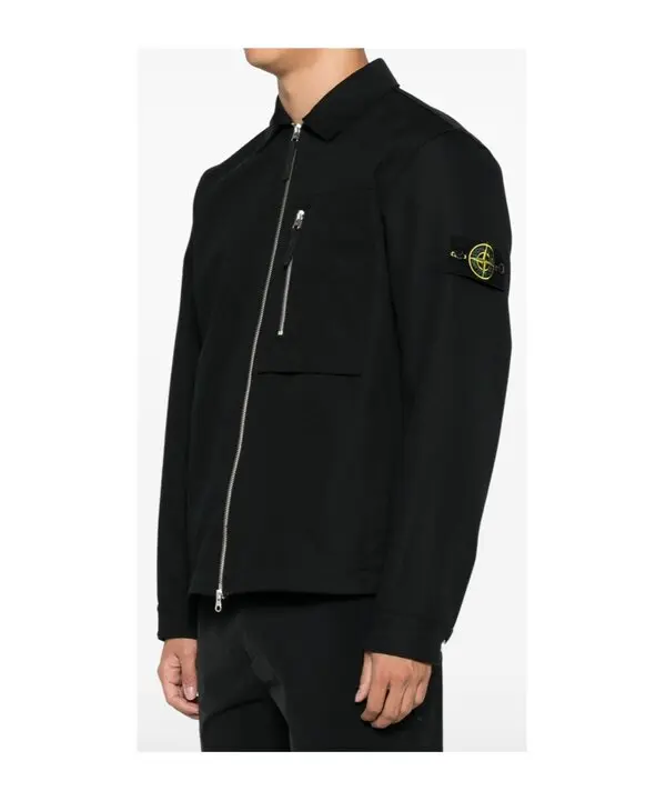 Stone Island Compass-badge Zipped Shirt Jacket