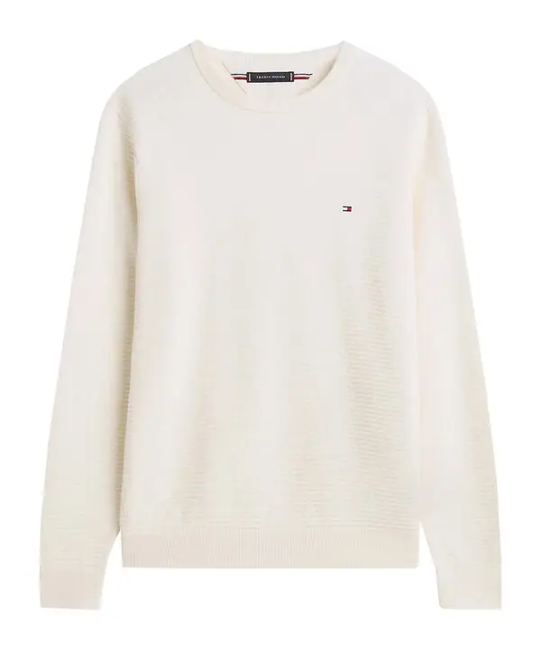 Tommy Hilfiger Textured Knit Crew Neck Jumper