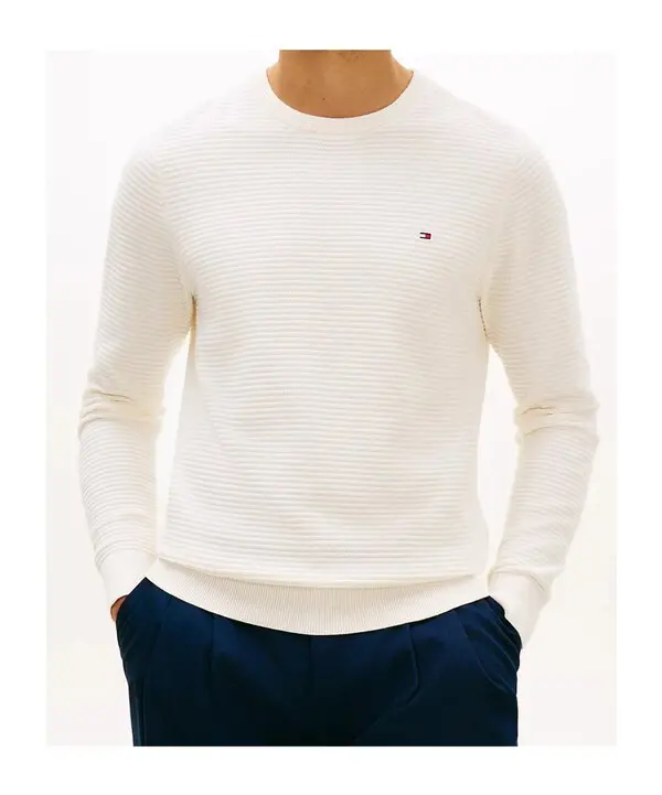 Tommy Hilfiger Textured Knit Crew Neck Jumper