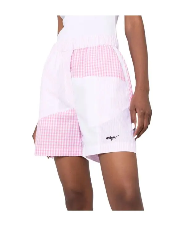MSGM Patchwork Elasticated Shorts
