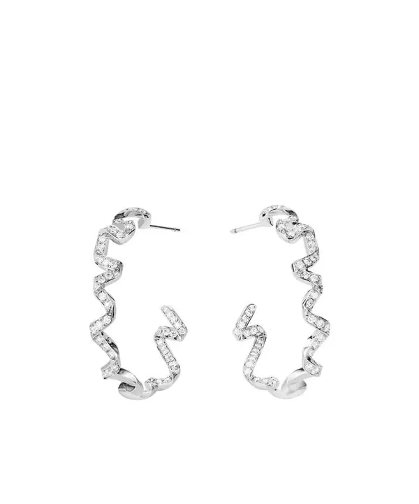 Dior 18k Gold Diamond Earrings - White