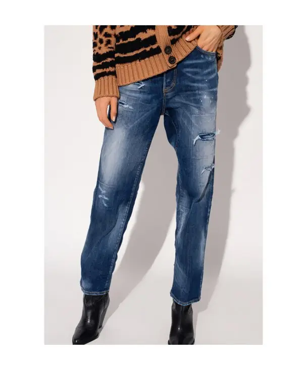 Dsquared2 Distressed High-waisted Jeans