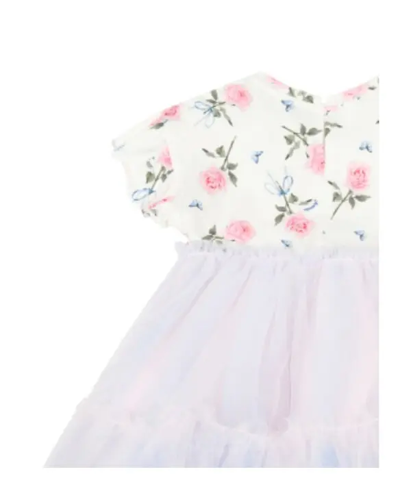 Monnalisa Floral Printed Short Sleeve Dress