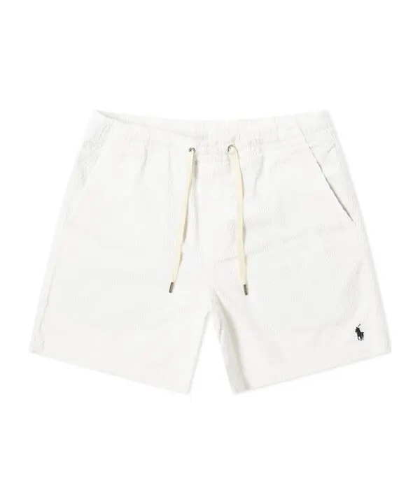 Polo Ralph Lauren Logo Embroidered Corduroy Shorts - White