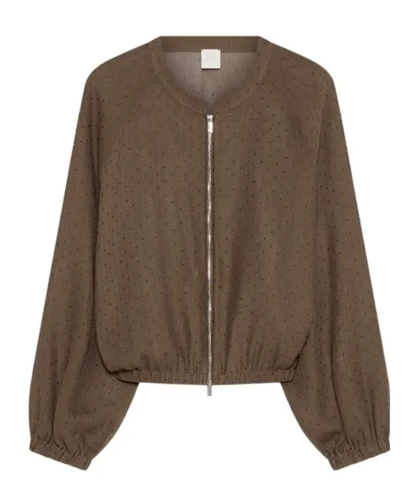 Marella Oversized Bomber Jacket With Micro-rhinestone Detail