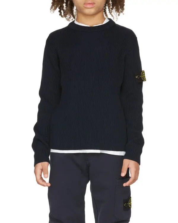Stone Island Teen Logo-patch Sleeve Jumper