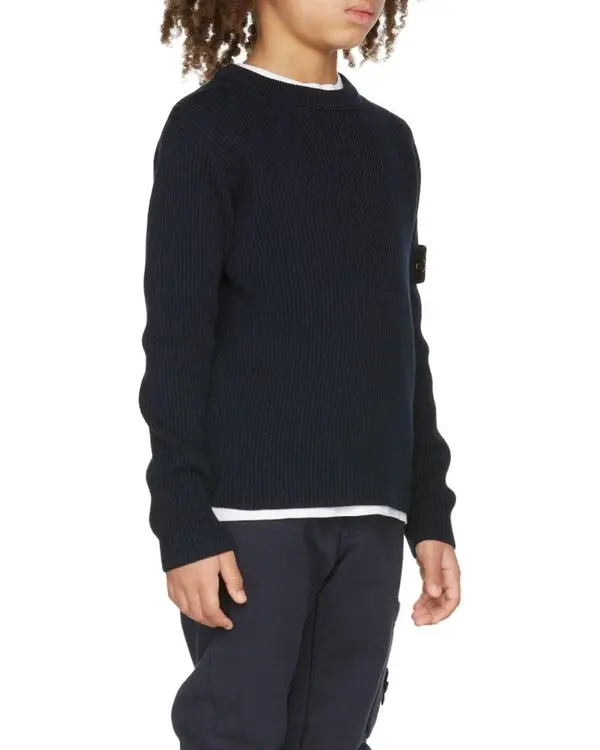 Stone Island Teen Logo-patch Sleeve Jumper