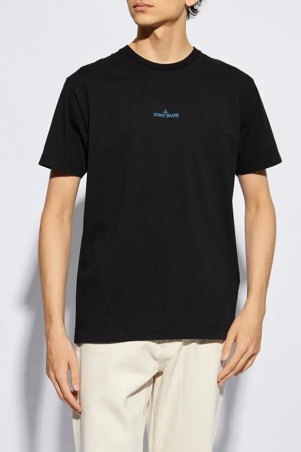 Stone Island Logo Printed Crewneck T-shirt