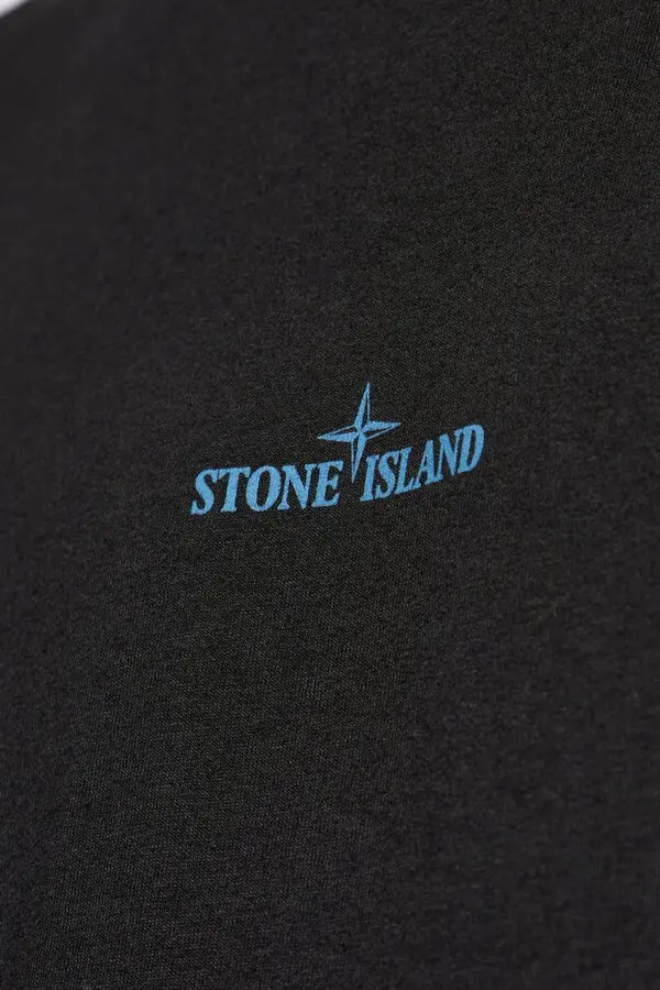Stone Island Logo Printed Crewneck T-shirt