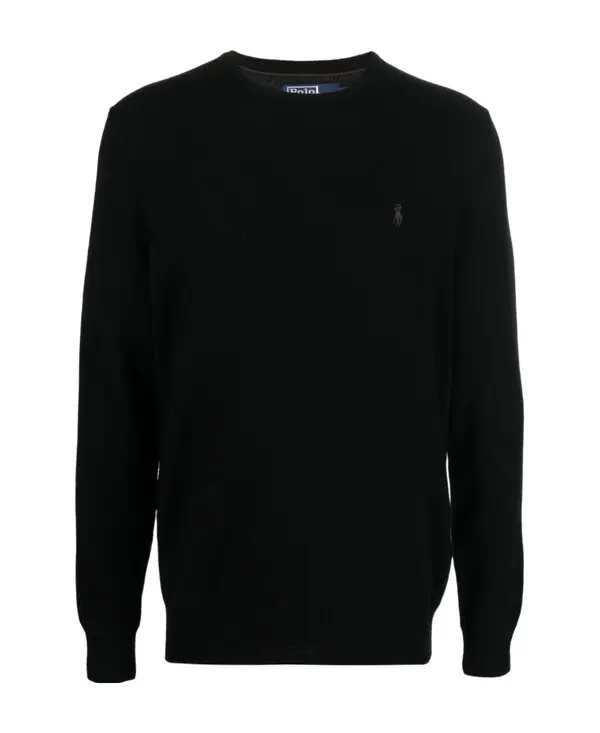 Polo Ralph Lauren Polo Pony Embroidered Knitted Jumper - Black