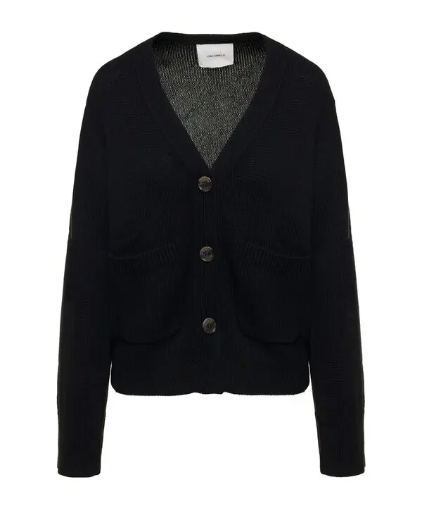 LISA YANG Shoulder Rib Knitted Cardigan