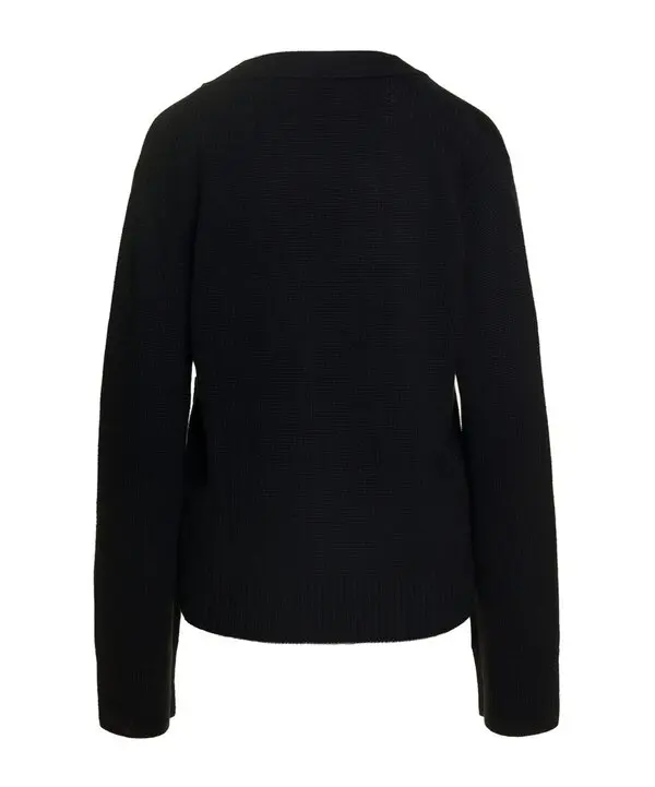 LISA YANG Shoulder Rib Knitted Cardigan