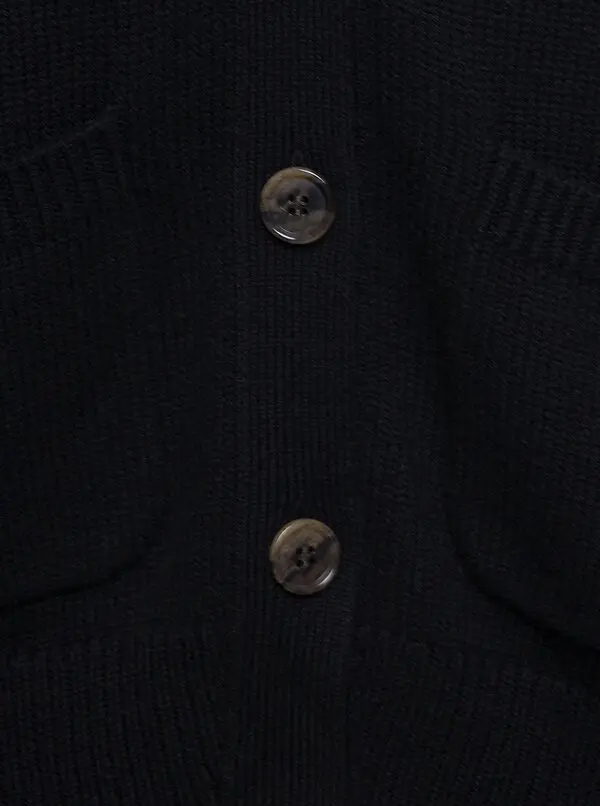 LISA YANG Shoulder Rib Knitted Cardigan