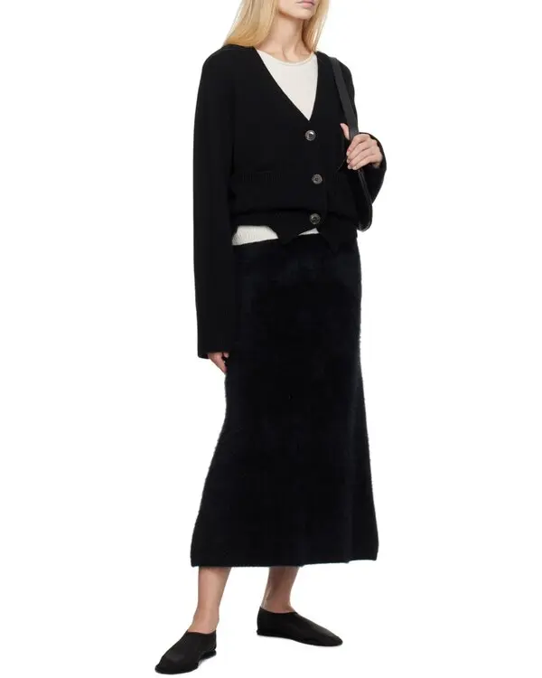 LISA YANG Shoulder Rib Knitted Cardigan