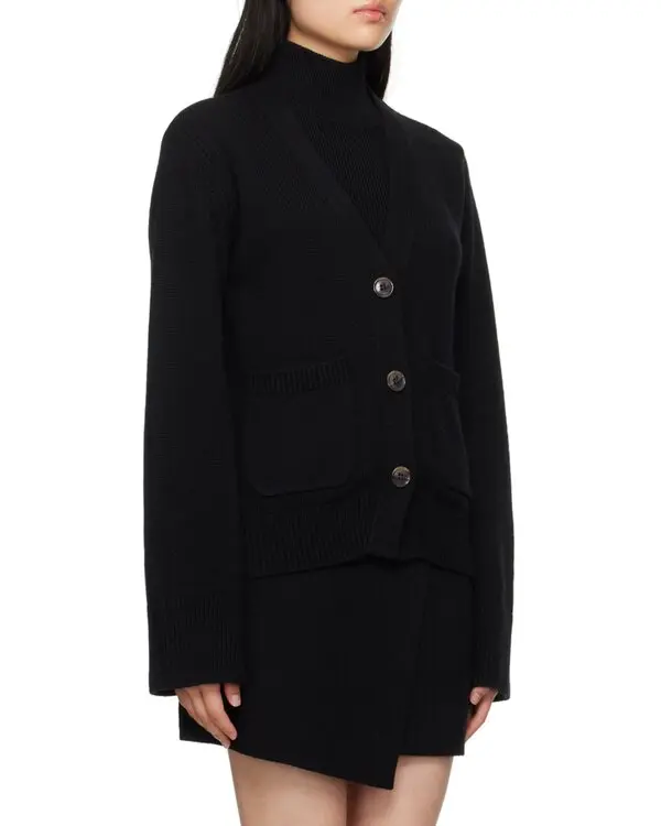 LISA YANG Shoulder Rib Knitted Cardigan