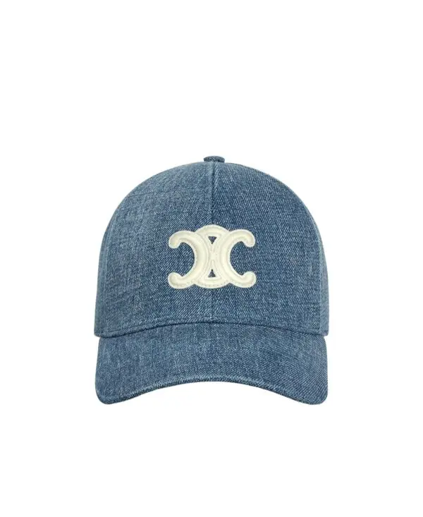 Celine Triomphe Baseball Cap In Denim Union Wash