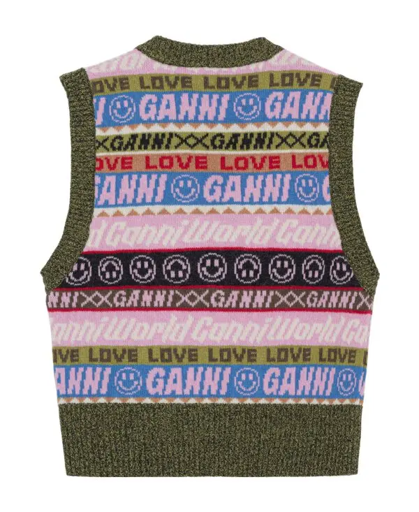 GANNI Graphic V-neck Vest