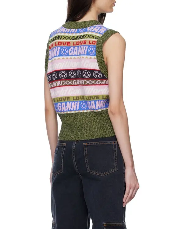 GANNI Graphic V-neck Vest