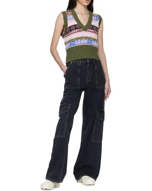 GANNI Graphic V-neck Vest