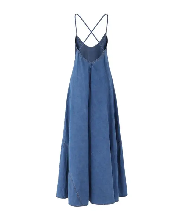 Ermanno Scervino Embroidered Denim Maxi Dress