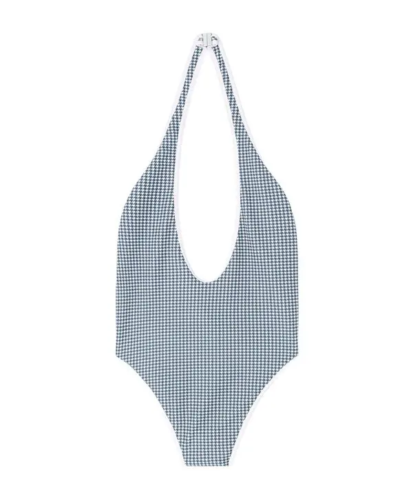 DIESEL® Allie-d-core Houndstooth Plunge Halterneck One-piece Swimsuit
