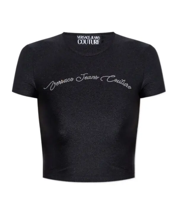 Versace Rhinestone-embellished T-shirt - Black