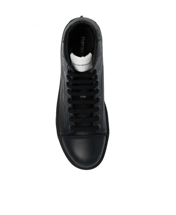 Emporio Armani Embossed-logo Lace-up Trainers