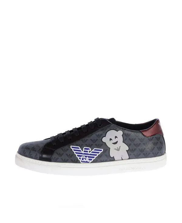 Emporio Armani Low Top Sneakers With Graphic Detailing