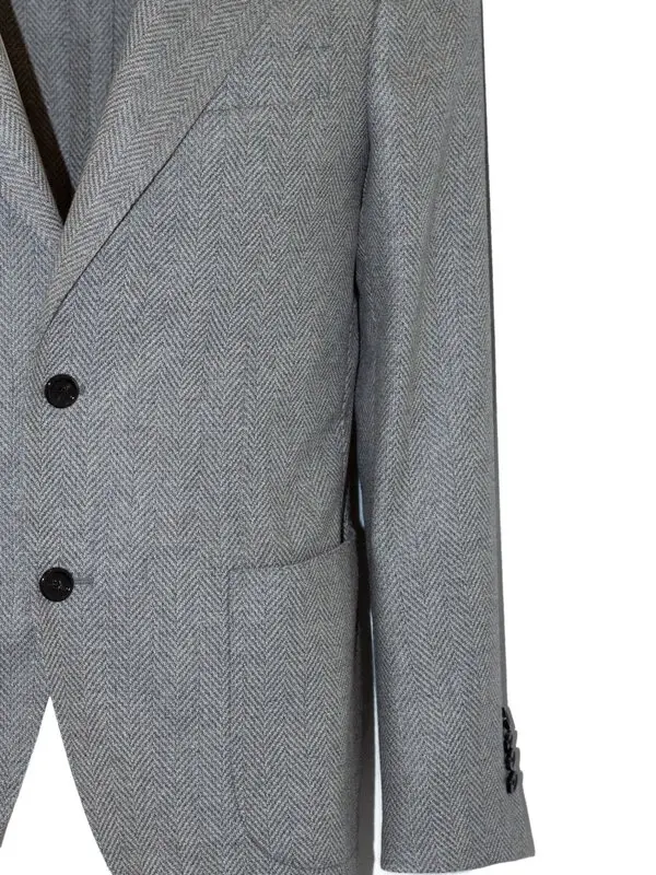 LARDINI Herringbone Single-breasted Blazer