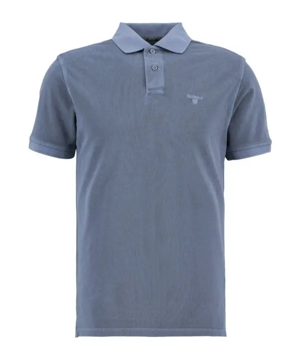 Barbour Washed Tartan Tailored Pique Polo - Washed Blue