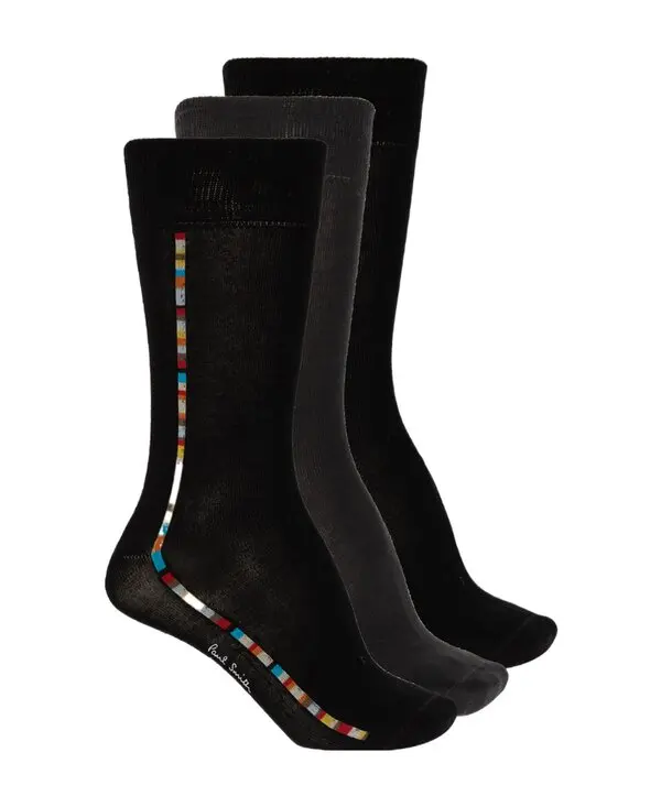 Paul Smith Pack Of Three Stripe Detailed Socks
