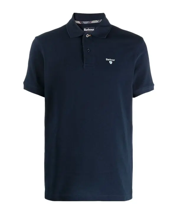 Barbour Logo Embroidered Short-sleeved Polo Shirt - Black