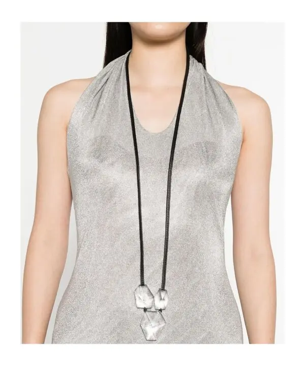 MONIES Tempto' Transparent Design Pendant Necklace - Black