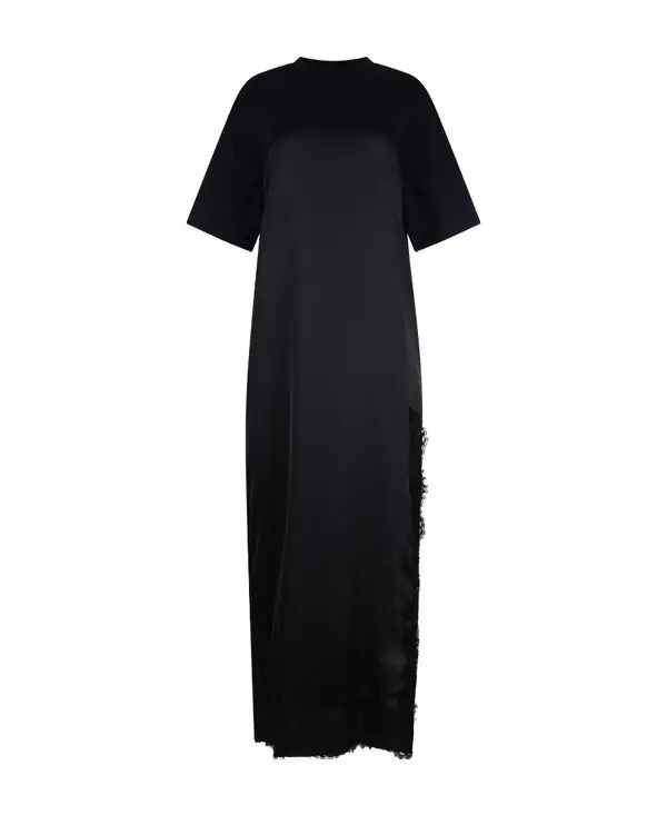 MSGM Logo-print T-shirt Maxi Dress - Black