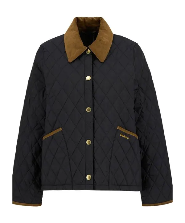 Barbour Quilted Cropped Jacket With Classic Collar
