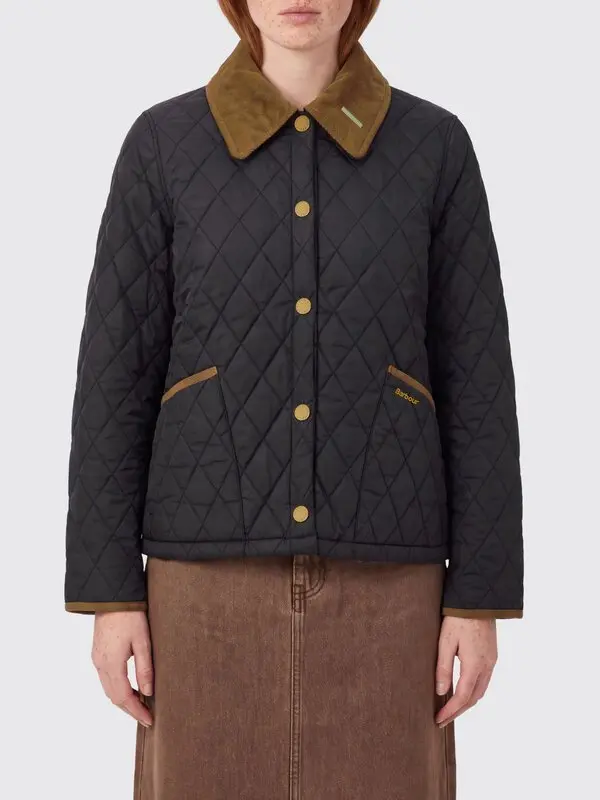 Barbour Quilted Cropped Jacket With Classic Collar