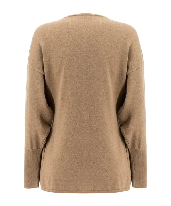 Fabiana Filippi Long-sleeved Crewneck Jumper With Slit Detailing